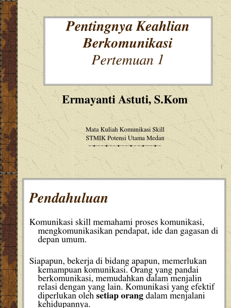 Komunikasi Skill | PDF | Karier & Perkembangan