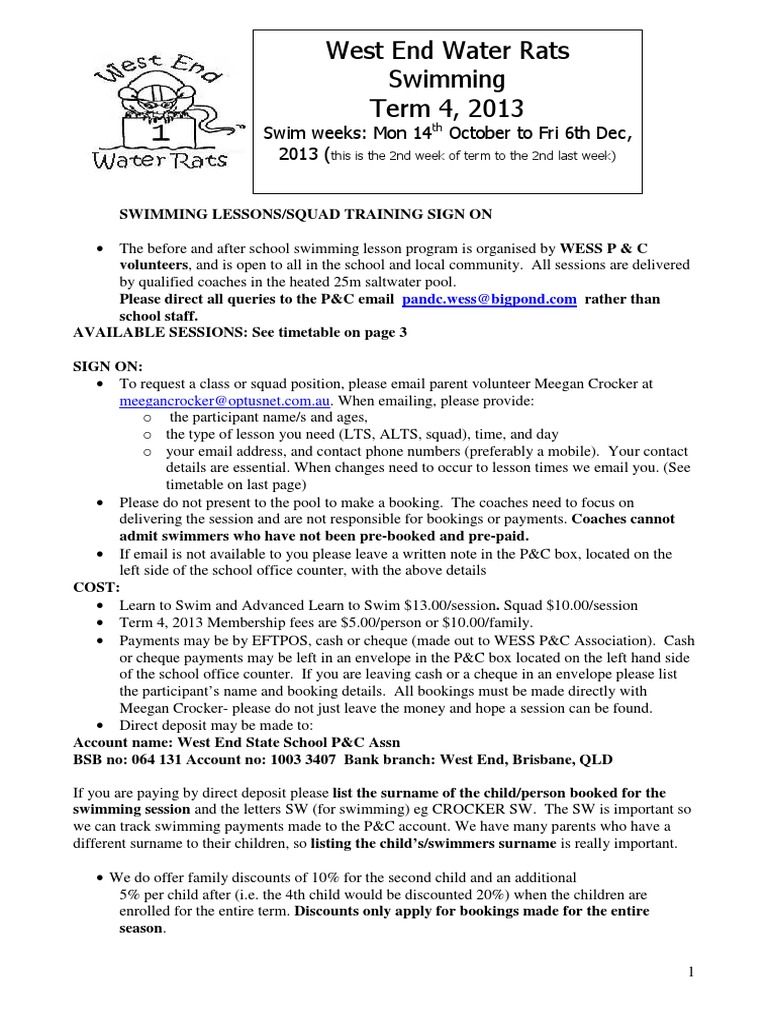 Swimming Note | PDF | Swimming (Sport) | Human Swimming