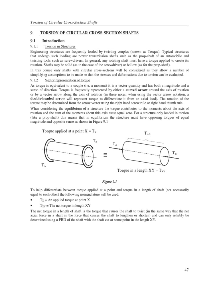 Torsion of Circular Shafts | PDF | Stress (Mechanics) | Torque