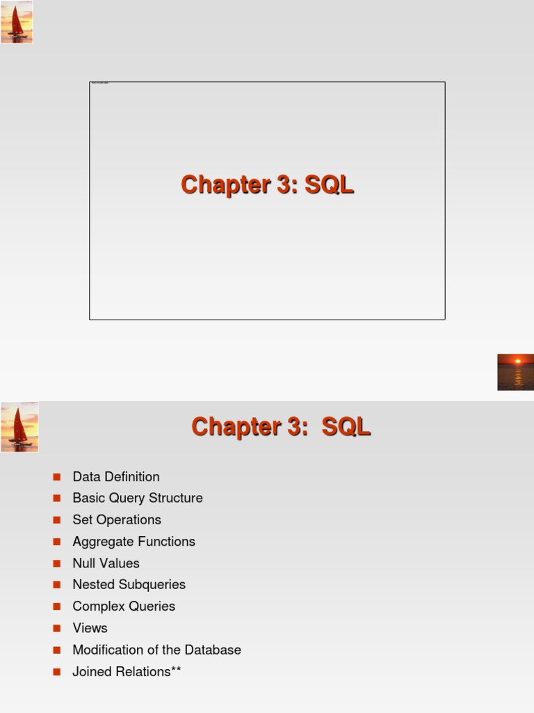 Chapter 3: SQL | Download Free PDF | Sql | Relational Model