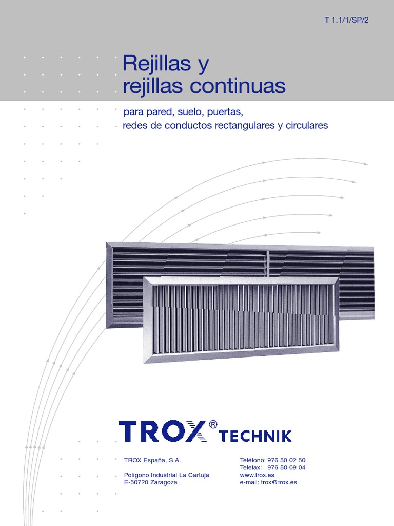 Rejilla Reorno Trox Ah PDF | PDF | Aluminio | Descarga (hidrología)