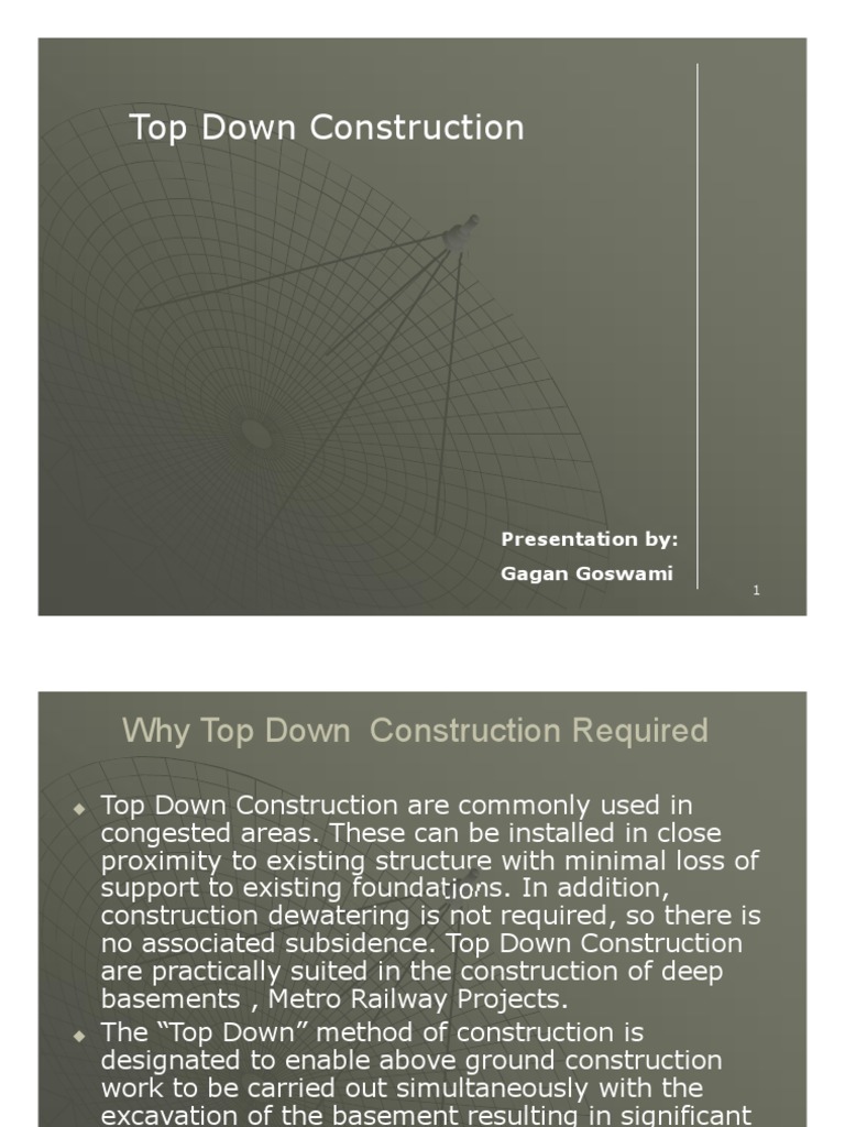 Top Down Construction Presentation | PDF | Basement | Deep Foundation