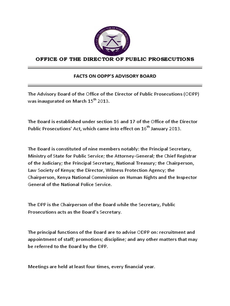 Odpp's Advisory Board | PDF