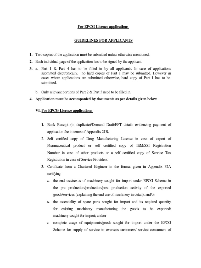 EPCG License Requirements | PDF | Exports | Imports