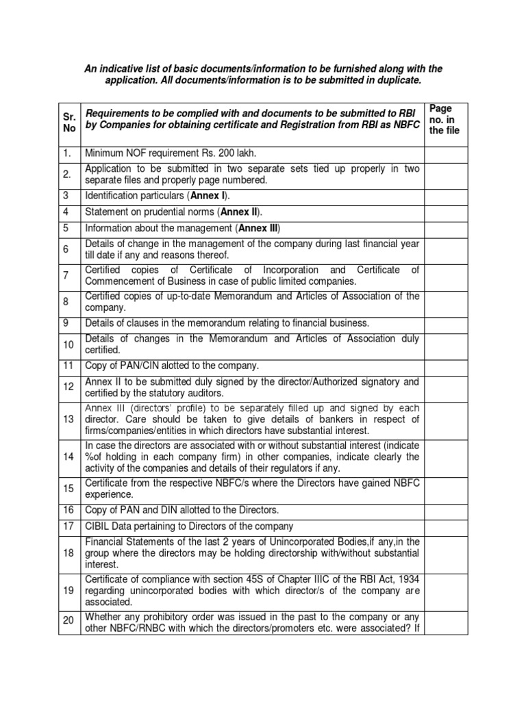 NBFC Compliance List | PDF | Non Bank Financial Institution | Banks