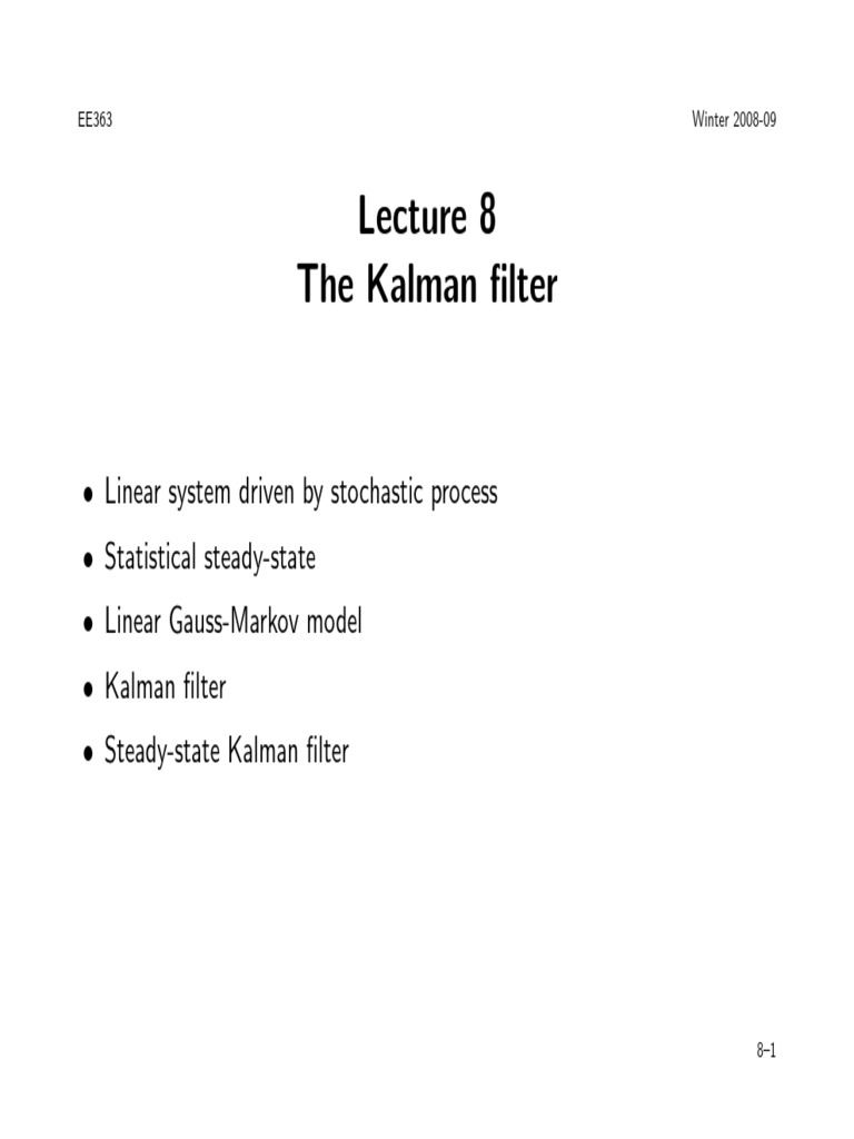 Kalman Bucy Filter | PDF | Science & Mathematics | Technology & Engineering
