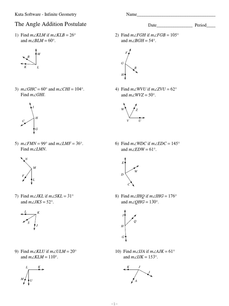 Angle Addition Postulate