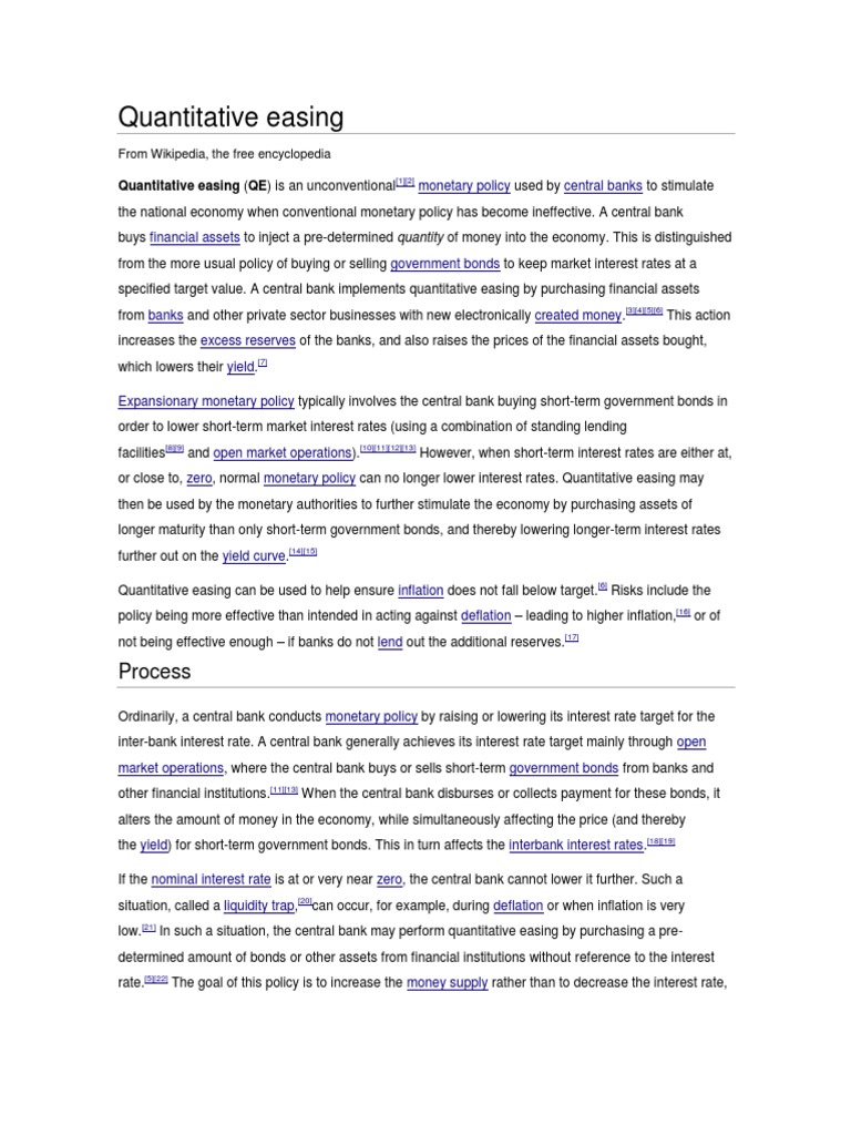 Quantitative Easing | PDF | Quantitative Easing | Central Banks