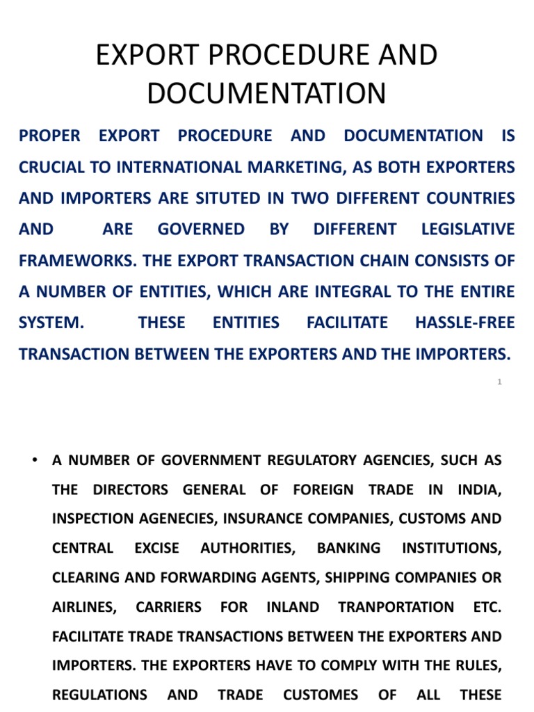 Export Procedure and Documentation | Bill Of Lading | Business