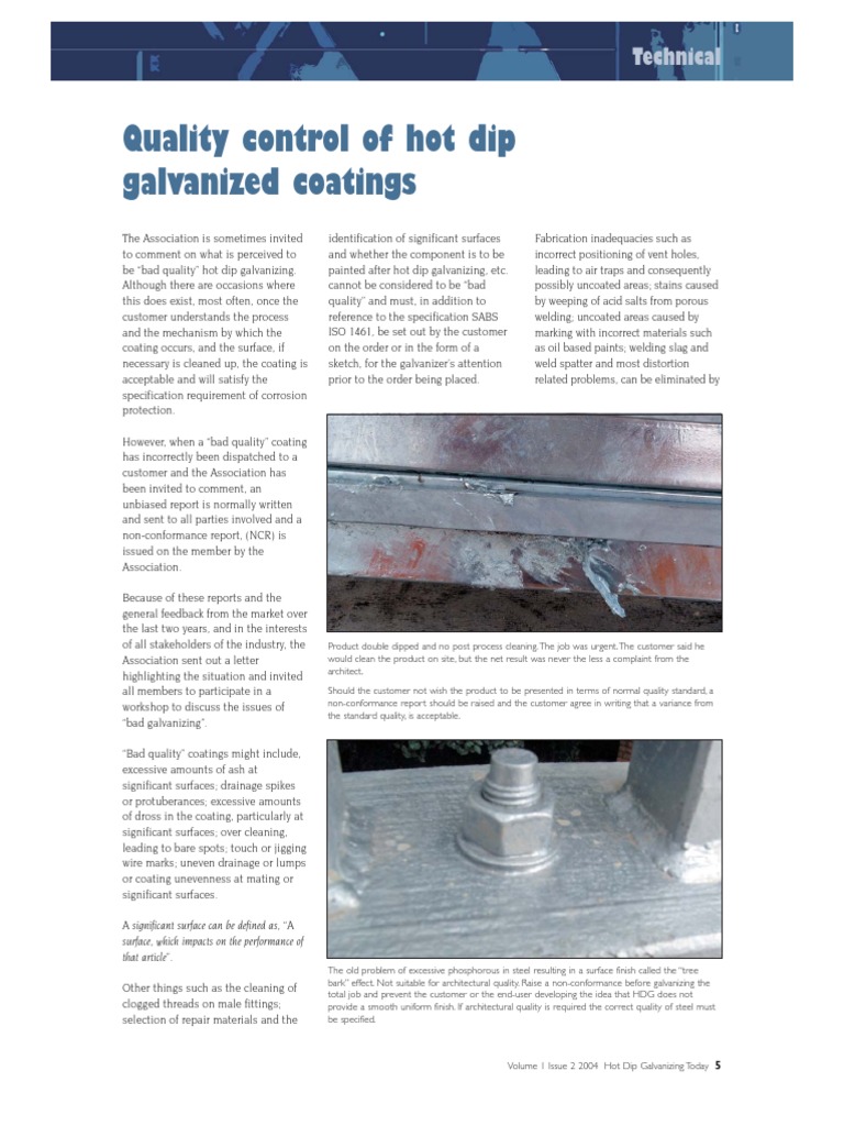 Quality Control | PDF | Galvanization | Specification (Technical Standard)