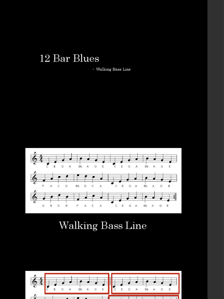 12 Bar Blues: Walking Bass Line | PDF | Language Arts & Discipline ...