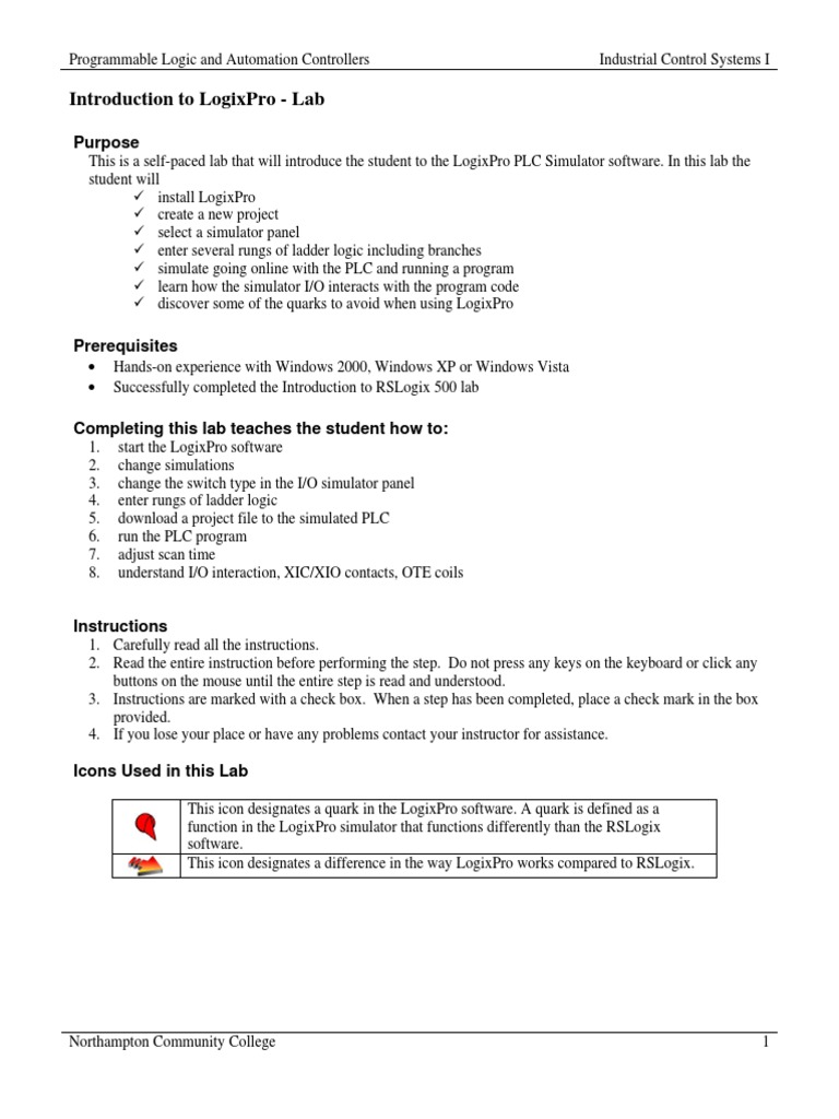 LogixPro PLC Simulator Lab Guide | PDF | Business | Computers