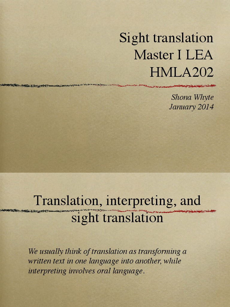 Introduction to Sight Translation course | Language Interpretation ...