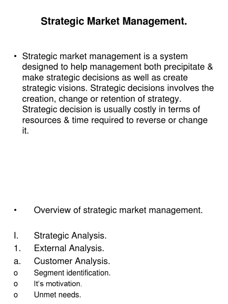 02.strategic Market Management | Download Free PDF | Strategic ...