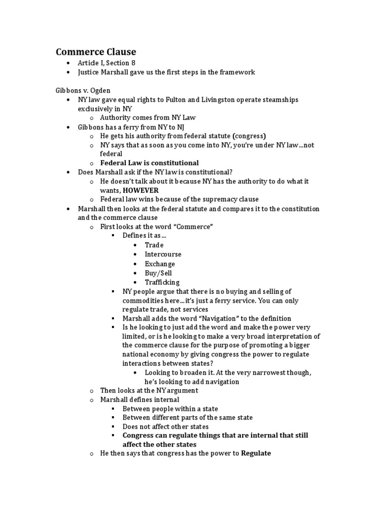 Commerce Clause: Federal Law Is Constitutional | PDF | Commerce Clause ...
