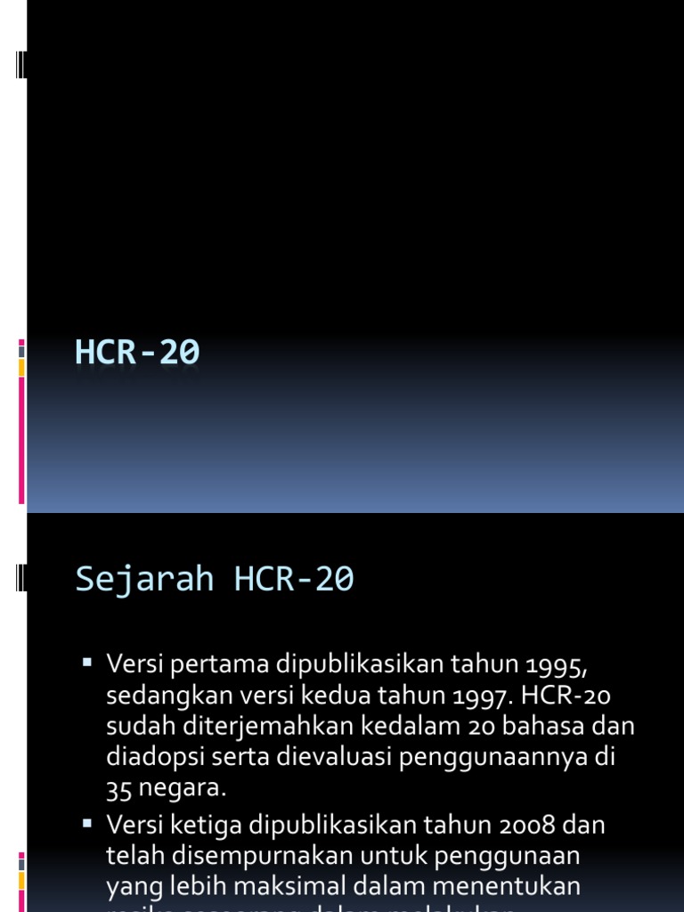 HCR 20 | PDF | Sains & Matematika