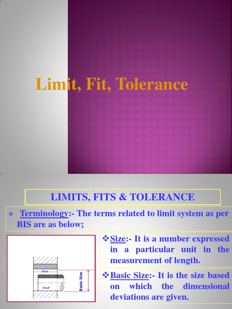 Tolerance - Limit Fit | Engineering Tolerance | Mechanical Engineering