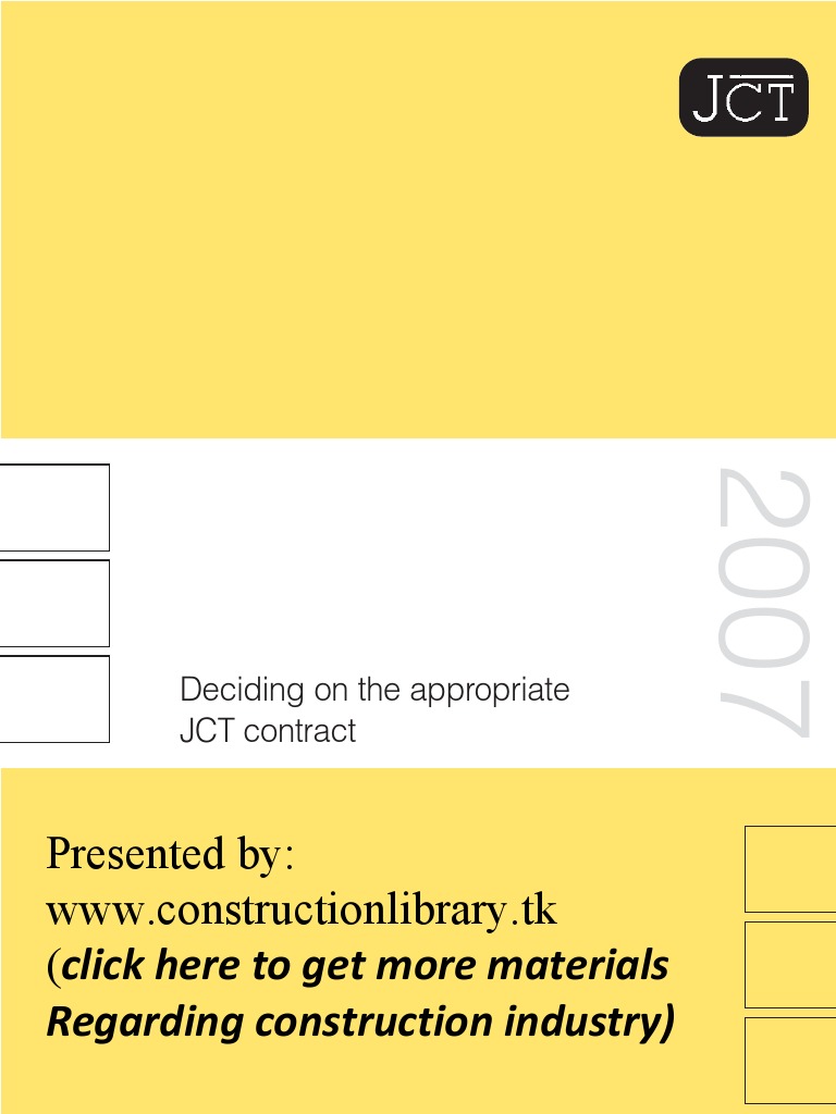 Deciding JCT Contract Practice Guide | PDF | Procurement | General Contractor