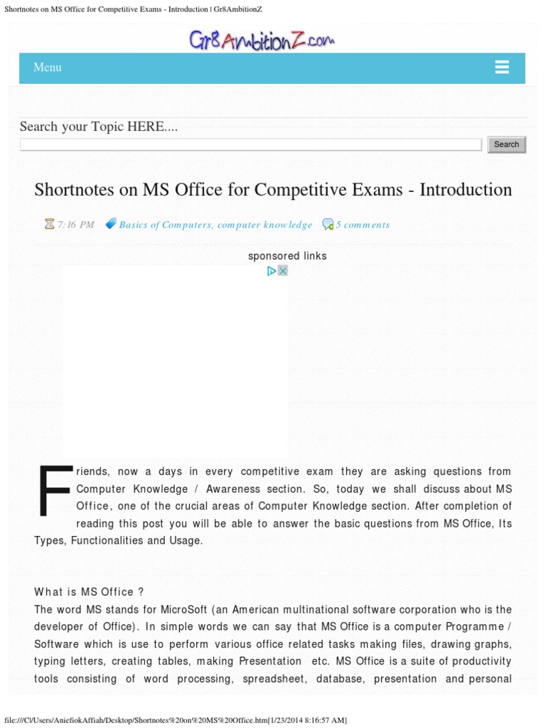 MS Office | Download Free PDF | Microsoft Office | Application Software