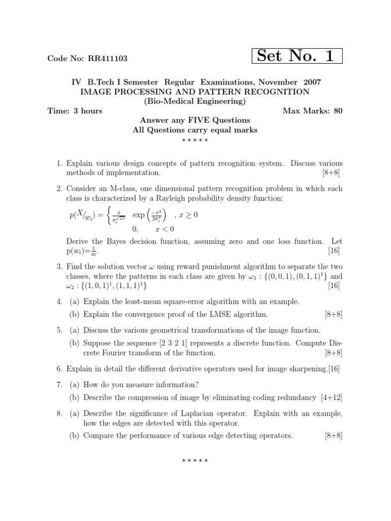 JNTU Old Question Papers 2007 | PDF | Pattern Recognition | Data ...