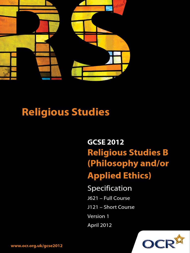 Religious Studies: Religious Studies B (Philosophy And/or Applied ...