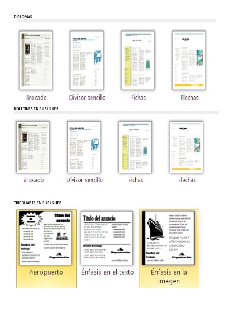 Boletines en Publisher | PDF