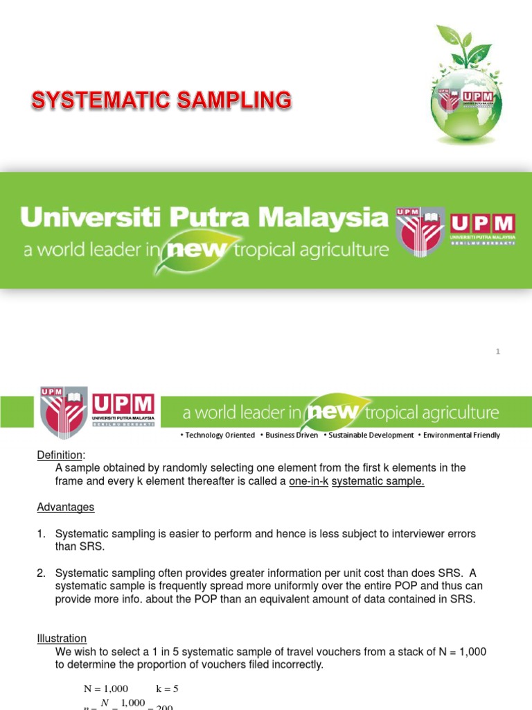 Systematic Sampling2 (Edited) | Download Free PDF | Standard Error | Sampling (Statistics)
