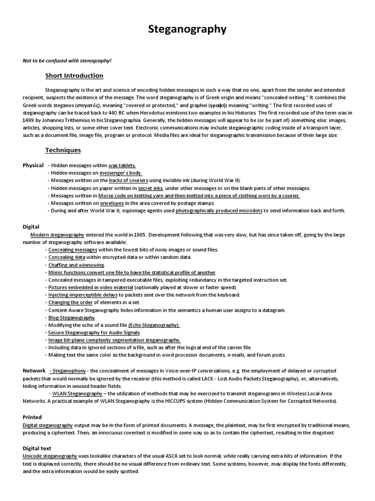 Steganography | PDF | Telecommunications Engineering | Digital Technology