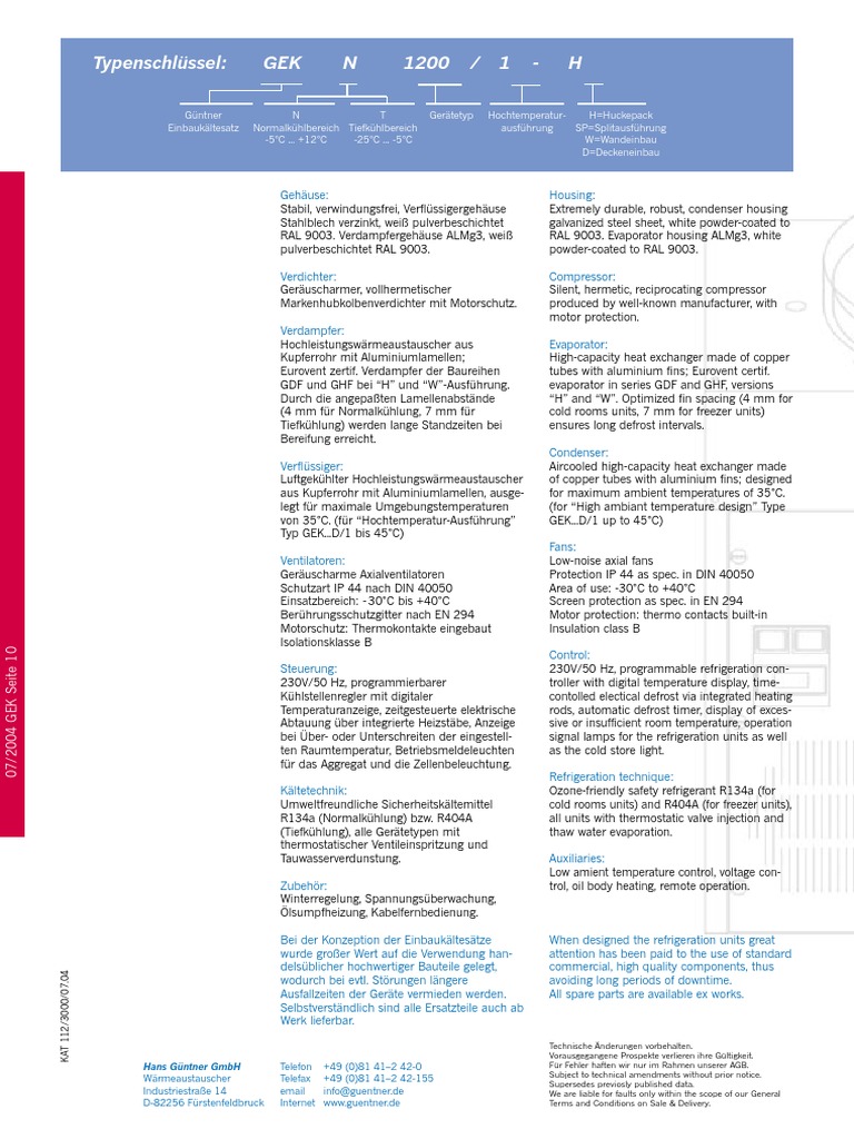 Guntner Monoblock Catalogue | PDF