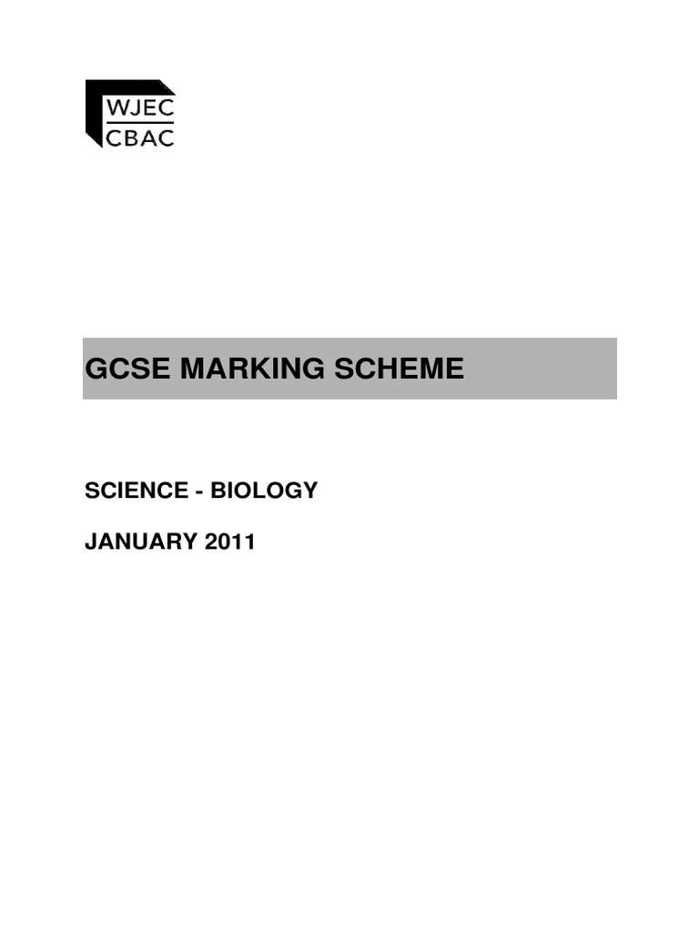 Gcse Marking Scheme: Science - Biology JANUARY 2011 | PDF | Mutation ...