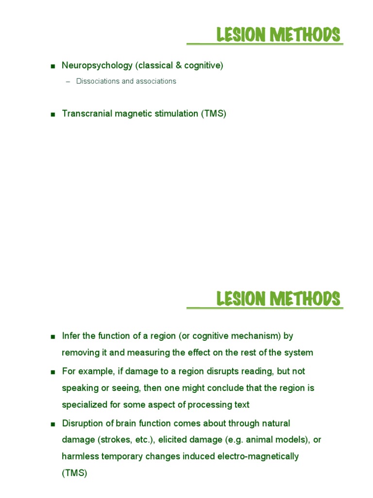 Lesion Methods: Neuropsychology (Classical & Cognitive) | PDF | Visual ...
