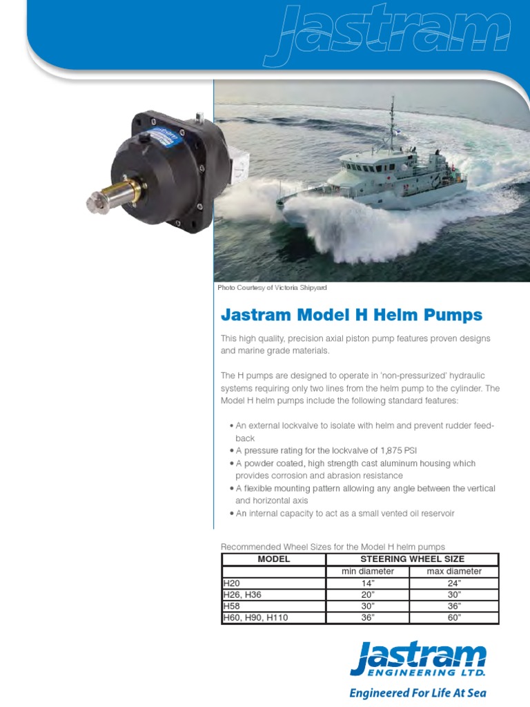 Jastram Model H Helm Pumps: Engineered For Life at Sea | PDF | Pump | Wheel