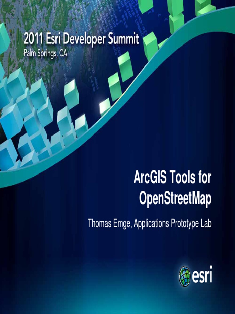 Arcgis Tools For Openstreetmap | PDF | Arc Gis | Esri