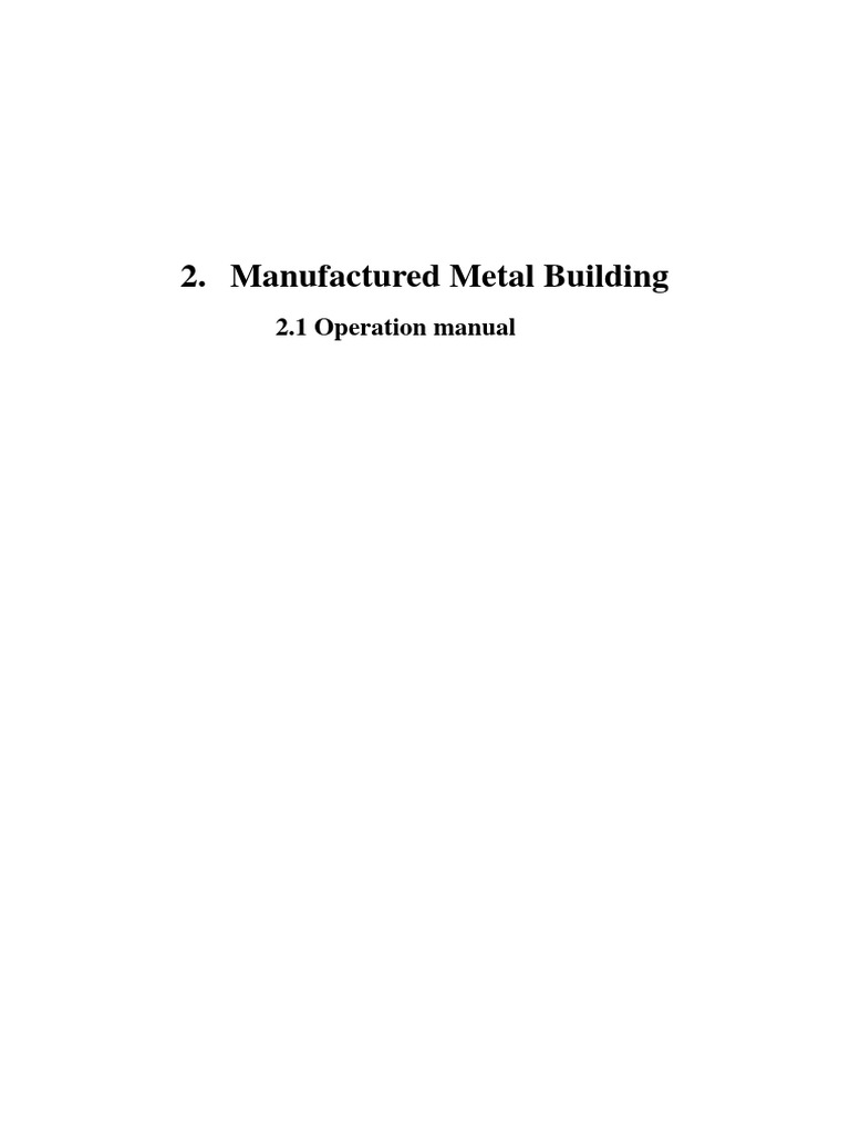 (2-1) - Operation Manual For Metal Building - Rev.1 | PDF | Duct (Flow ...