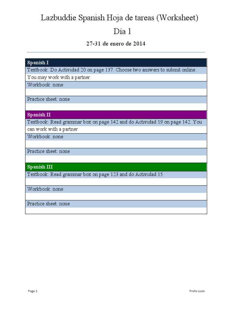 Spanish Assignment Guidelines | PDF | Language Arts & Discipline