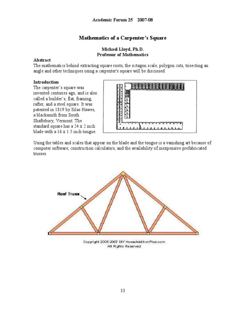 Mathematics of A Carpenter's Square | PDF | Triangle | Euclidean Geometry