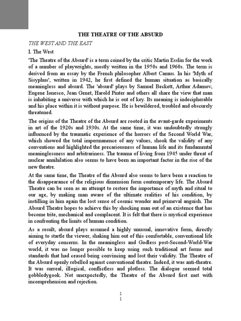 The Theatre of The Absurd | PDF | Surrealism | Rationalism
