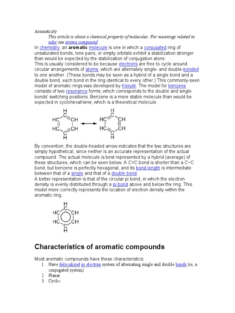 Characteristics of Aromatic Compounds: Chemistry Molecule Conjugated ...