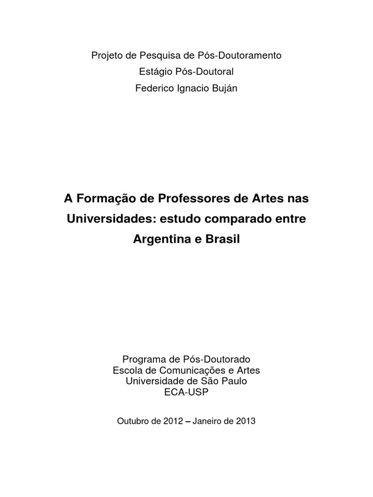 Projeto de Pós-Doutorado Modelo | PDF | Science | Metodologia