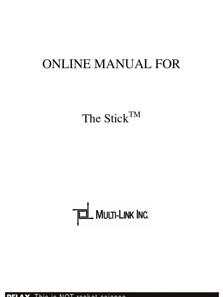 Online Manual For: The Stick | PDF | Telephone | Fax