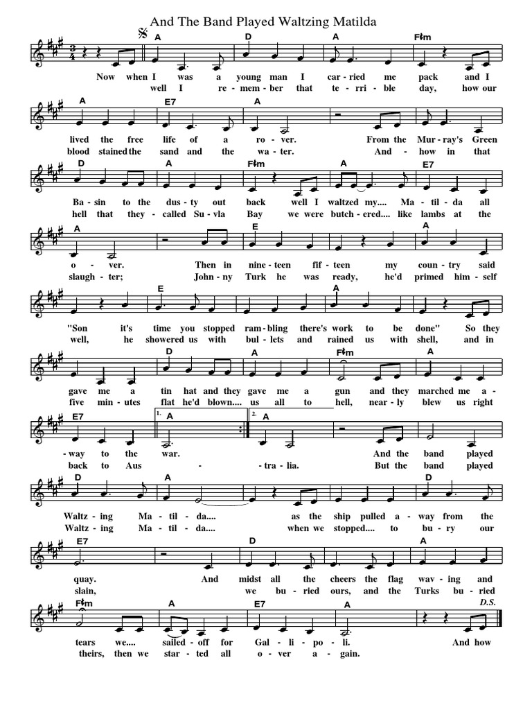 PC and The Band Played Waltzing Matilda | PDF