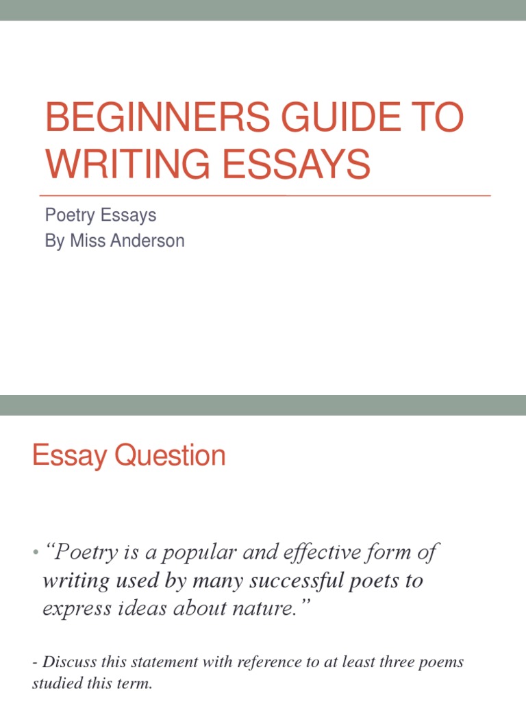 Beginners Guide To Writing Essays | PDF | Paragraph | Essays