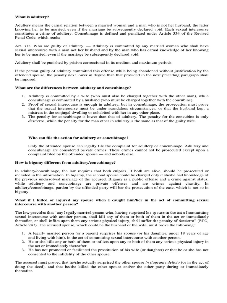 What is Adultery | Adultery | Husband