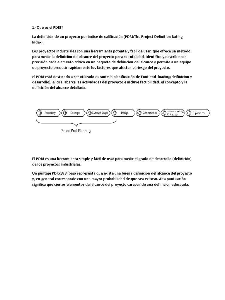 Definición y Uso del PDRI en Proyectos | PDF