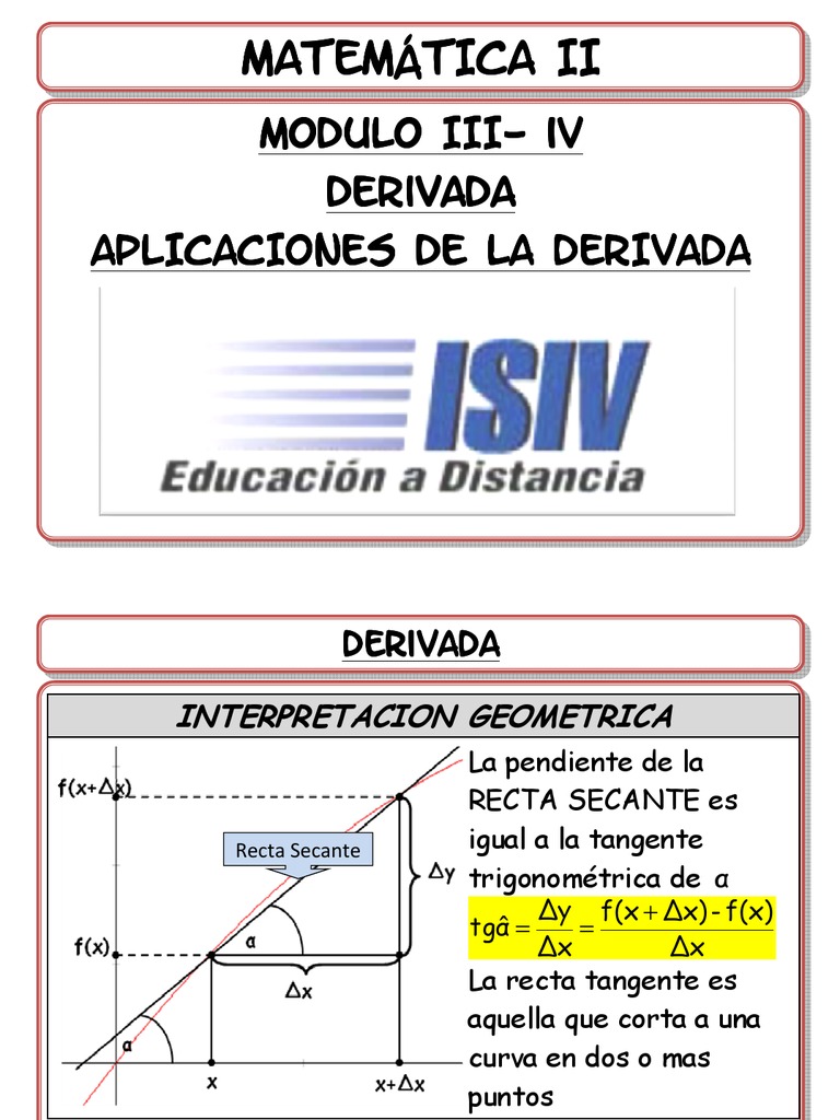 Aplicaciones de La Derivada | Descargar gratis PDF | Derivado | Álgebra