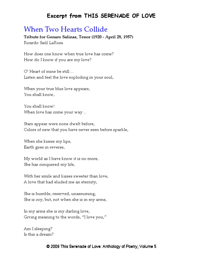 When Two Hearts Collide | Download Free PDF | Love