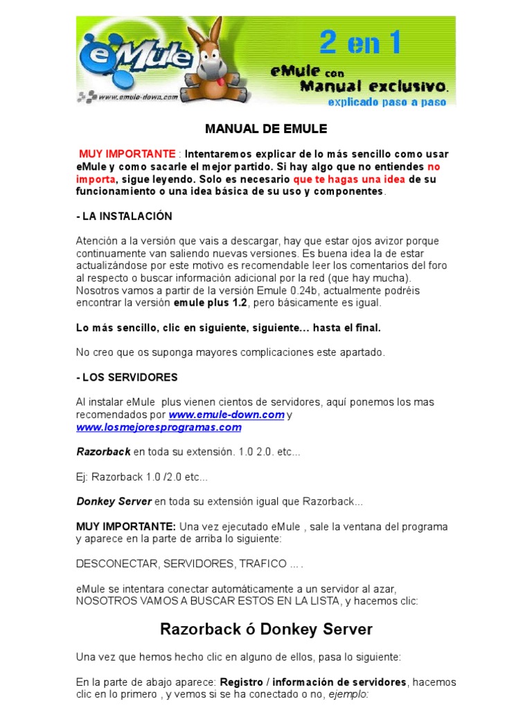 Manual de Emule | PDF | Archivo de computadora | Software del sistema