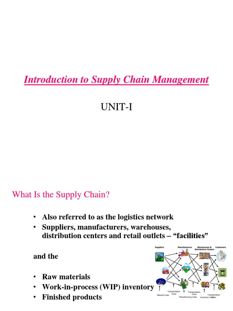 Introduction To Supply Chain Management | PDF | Supply Chain | Supply ...