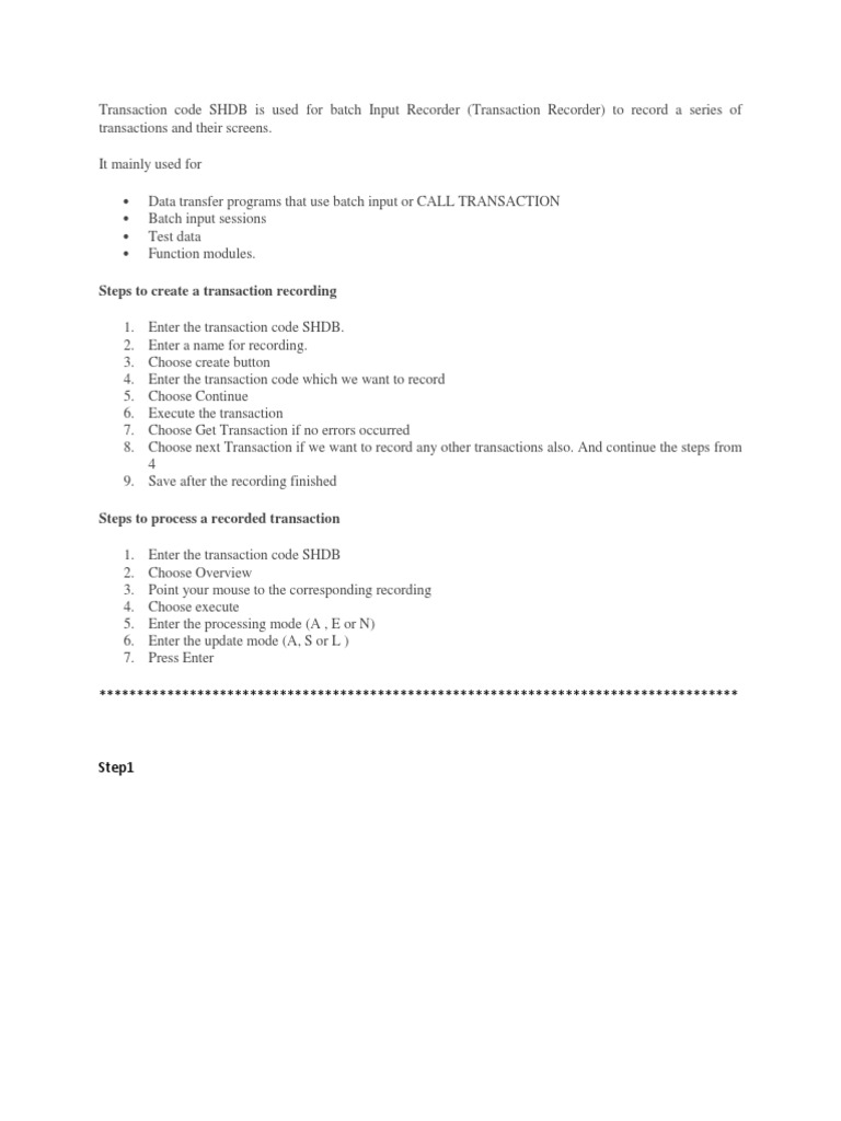 BDC Recording SHDB Steps | PDF | Database Transaction | Filename