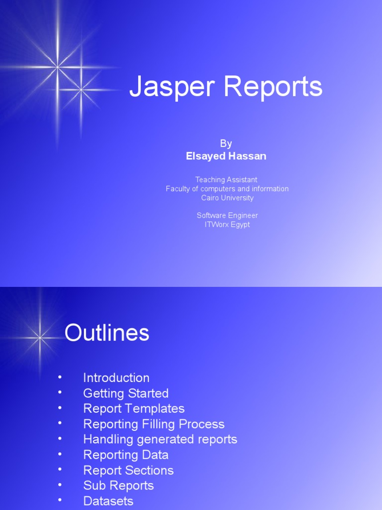 Jasper Reports Session Pdf Databases Java Programming Language 6470